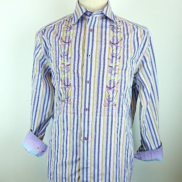 Robert Graham Shirts Robert Graham Shirt Embroidered Contrast Cuff